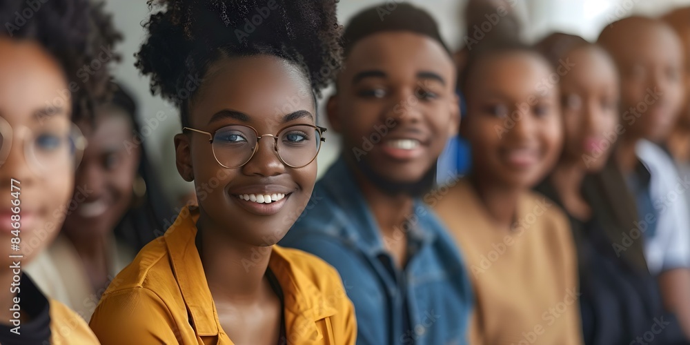 Diverse group of black students at historically black college for Black ...