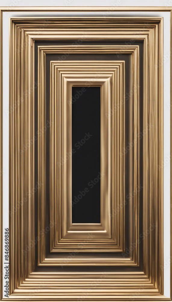 Double line rectangle golden frame isolated on transparent background ...