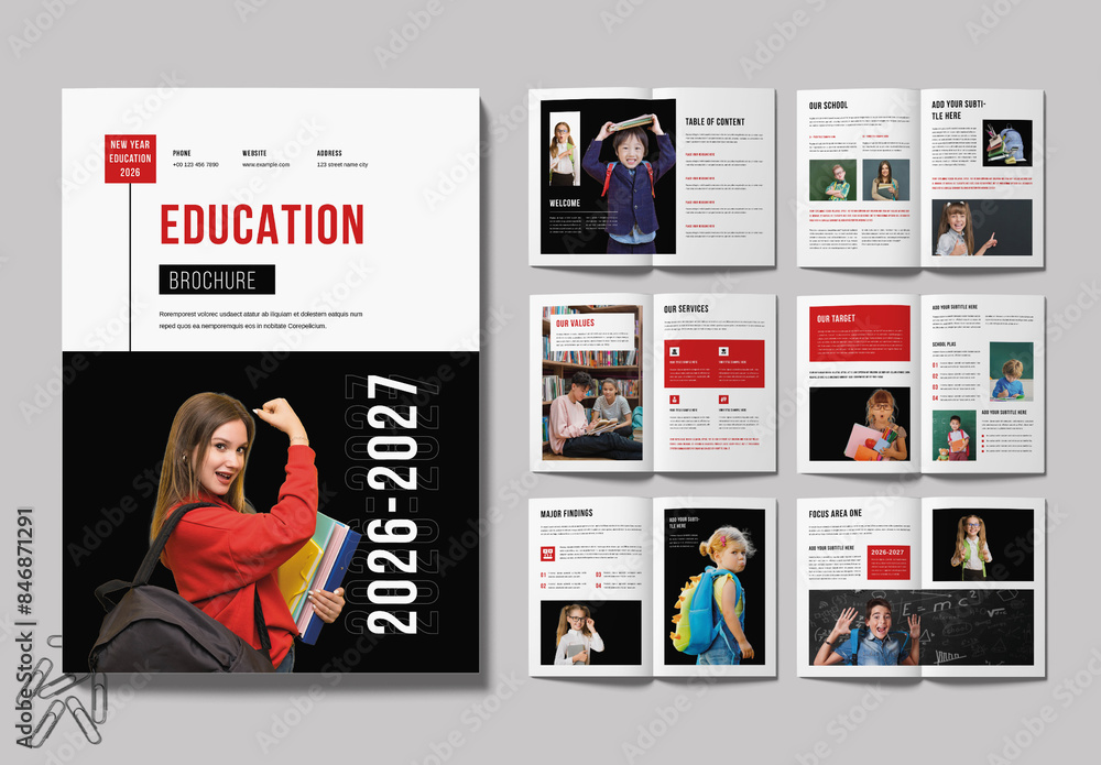 Education Brochure Template Layout Stock Template | Adobe Stock