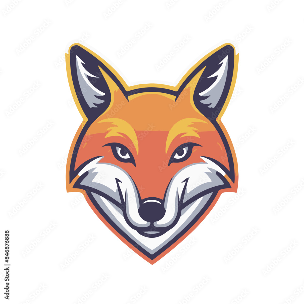 Red fox illustration, fox head logo vector illustration with white ...