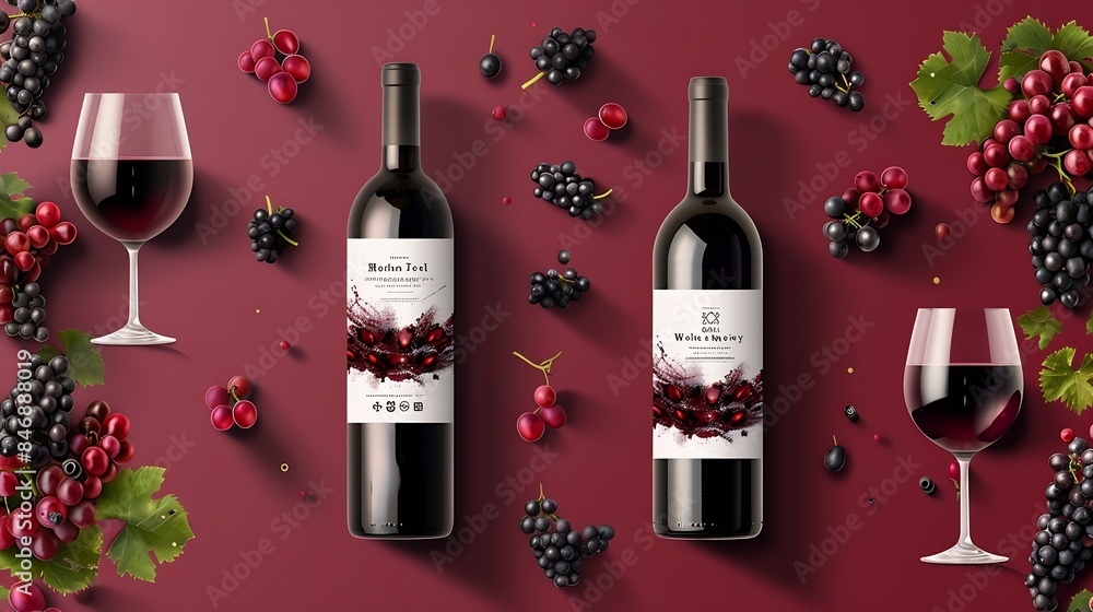 Collection of templates with wine designs Illustration with background ...