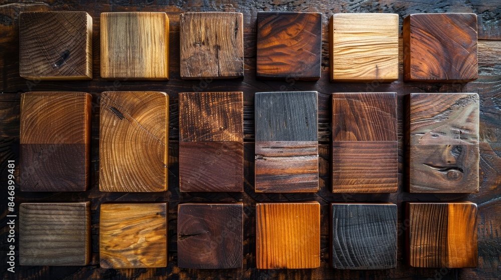 Variety of Wood Samples. A collection of different wood samples ...