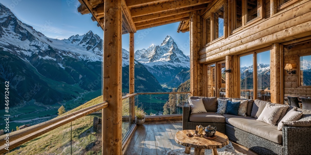 Stunning views of luxurious cabins in the Swiss Alps with breathtaking ...