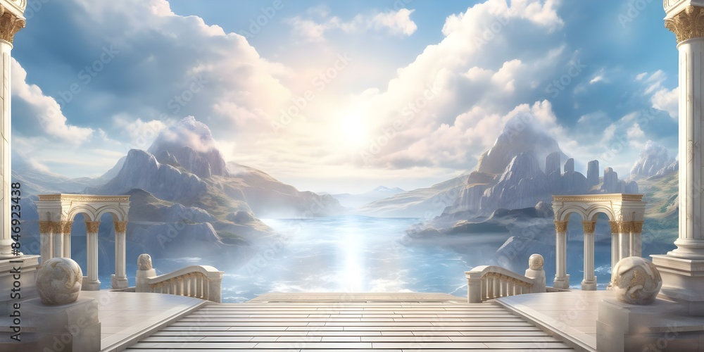 The Divine Dwelling Place of Gods in Greek Mythology Olympus Depicted ...