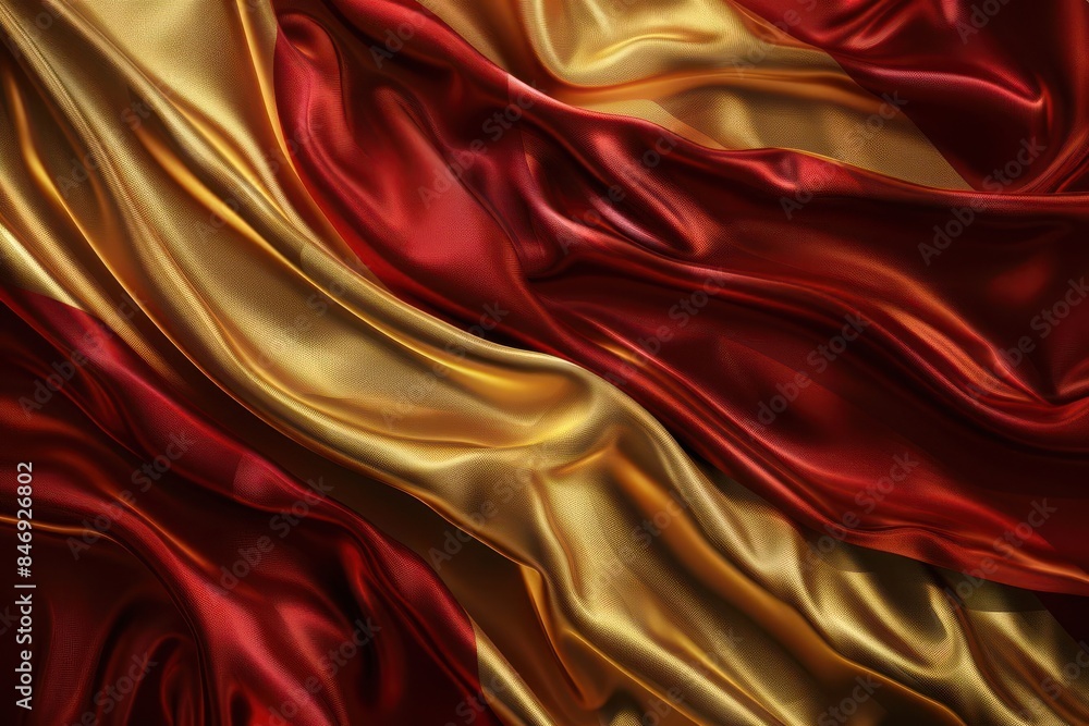 luxurious red and gold satin fabric background elegant silk texture ...