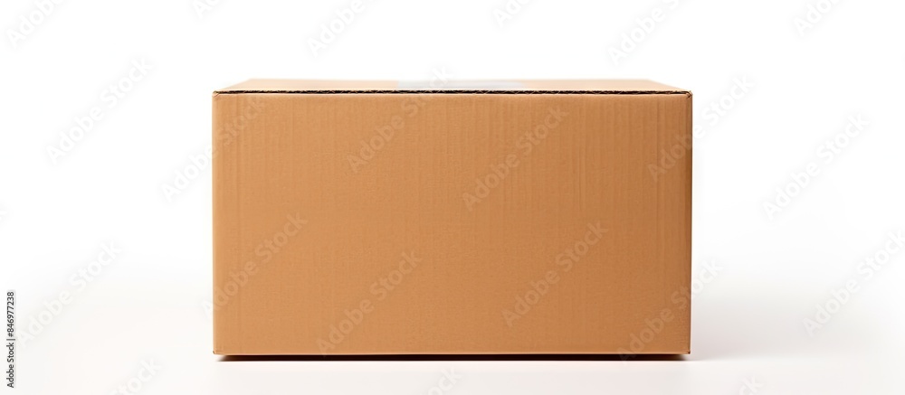 An opened carton box placed on a clean white surface, showcasing its ...