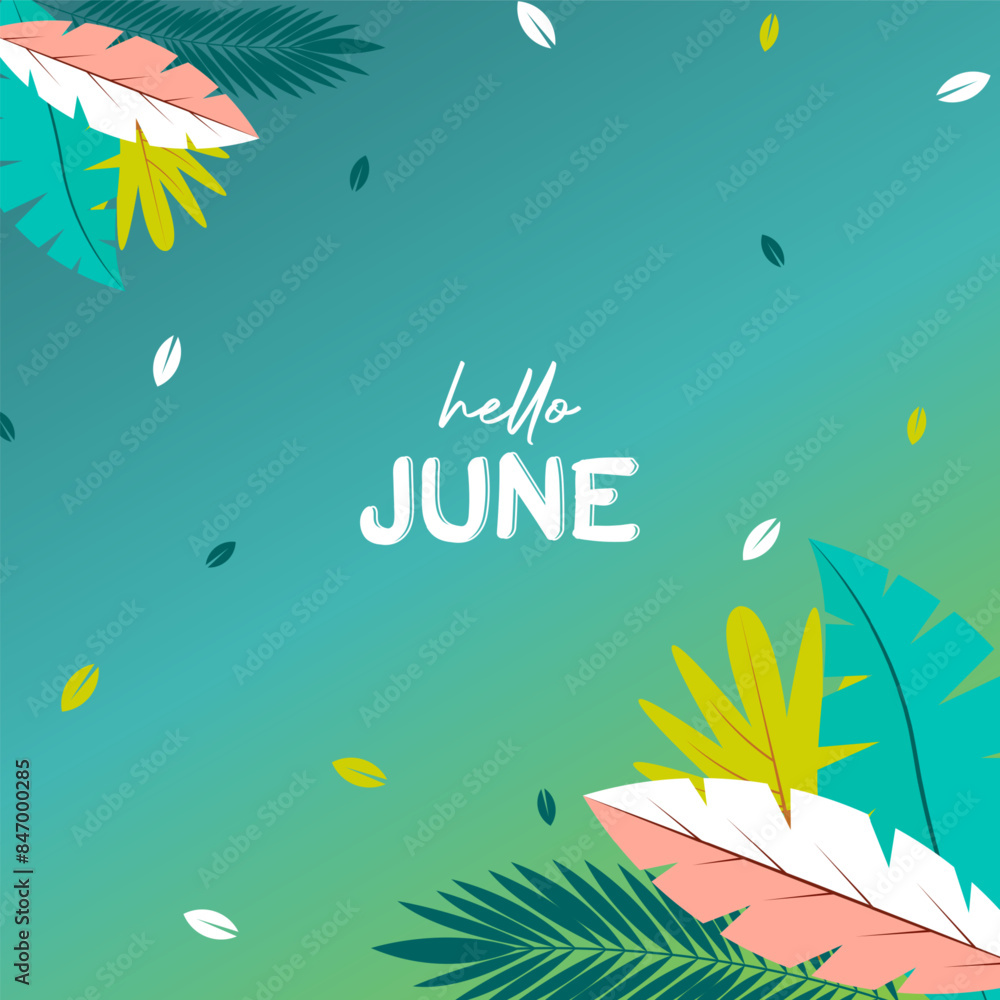 hello june vector background. it is suitable for card, banner, or ...