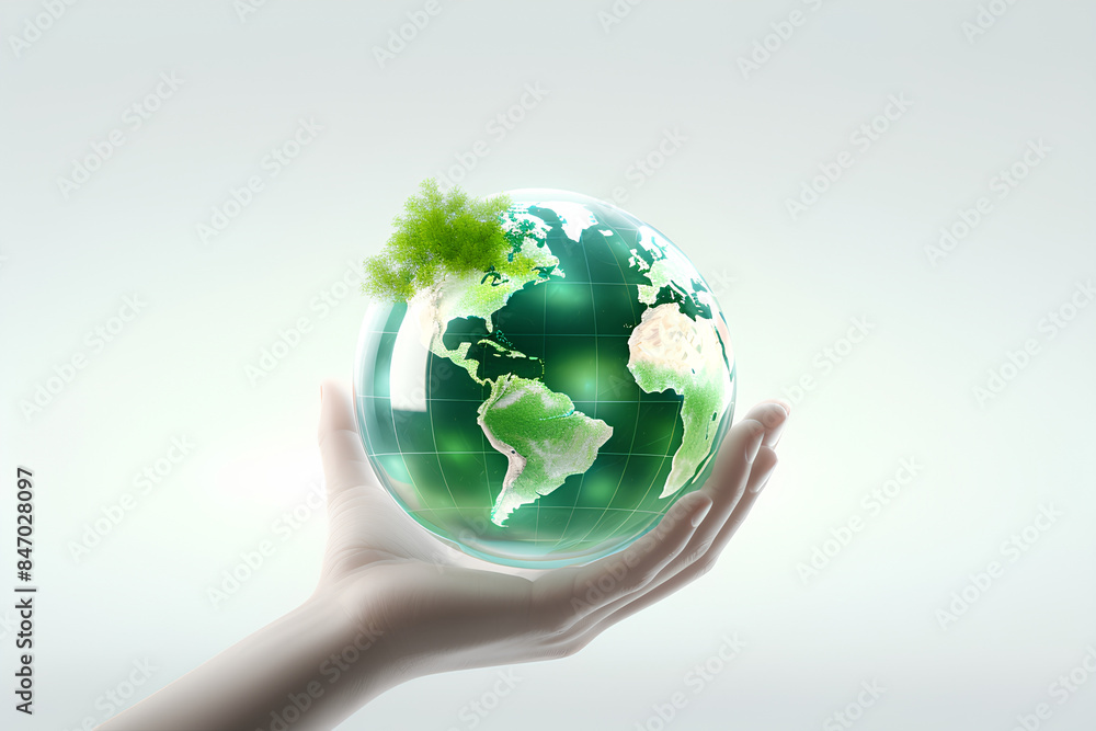 world environment day 3d concept background. White background ...