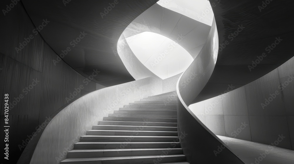 Striking architectural structure with a series of curved, sweeping ...