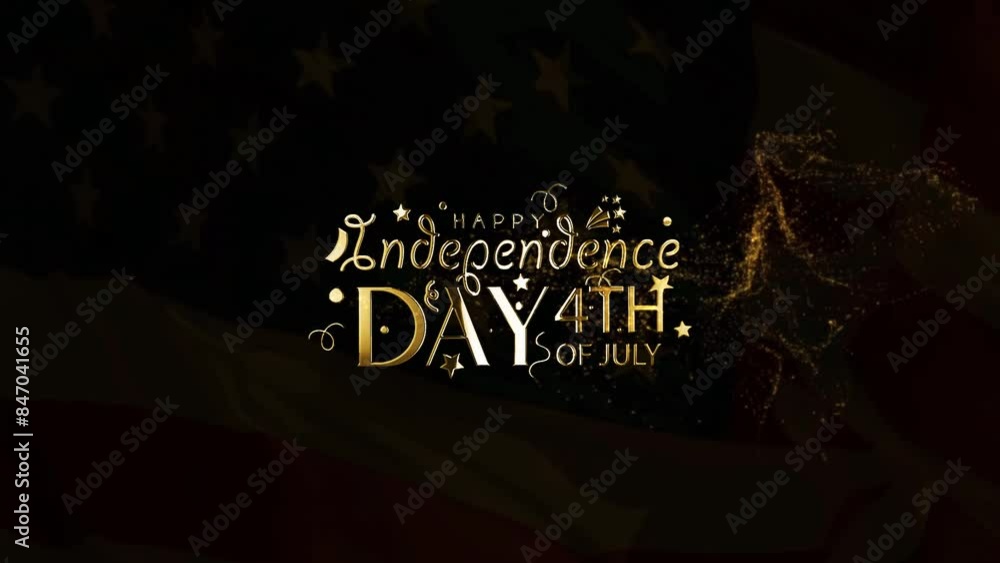 Fourth of July Text Animation, Happy Independence Day, 4th of July ...
