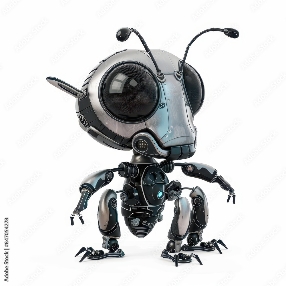 Futuristic robotic ant with sleek metallic design and advanced ...