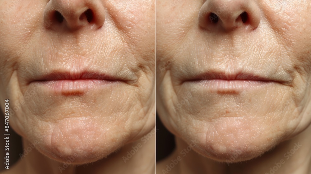 Before and After Comparison of Nasolabial Folds Treatment Showing ...