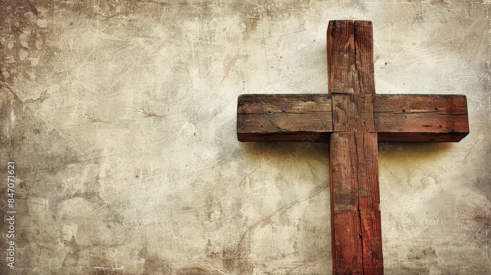 Enduring Faith An aged and weathered cross, its texture bearing witness ...