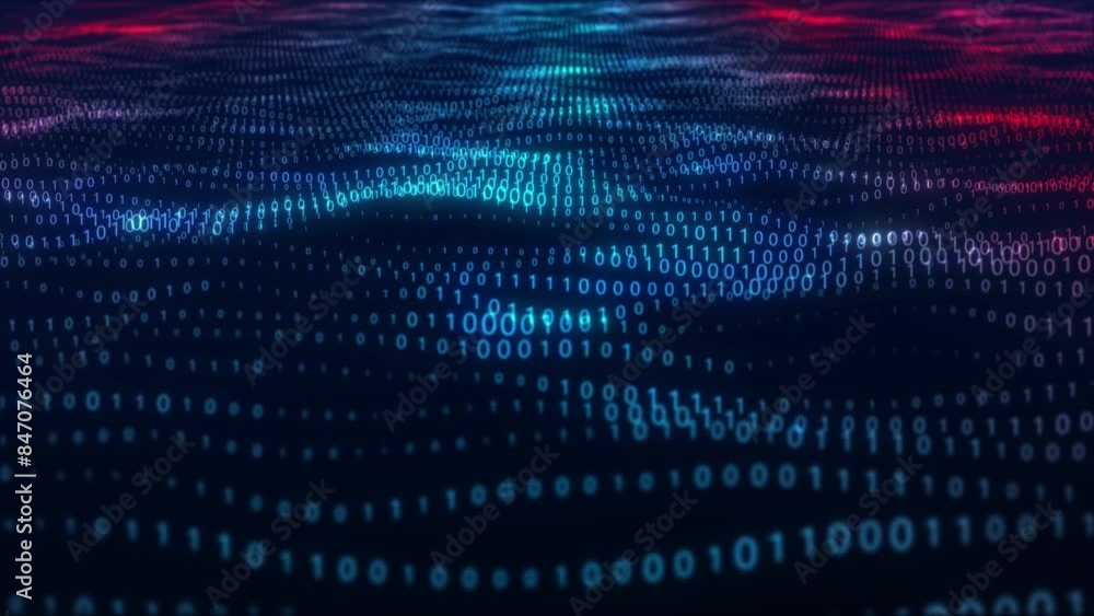 Binary Code Wave Background. Digital Binary Code Wave Animation, Binary ... Binary Code Wave Background. Digital Binary Code Wave Animation, Binary ...