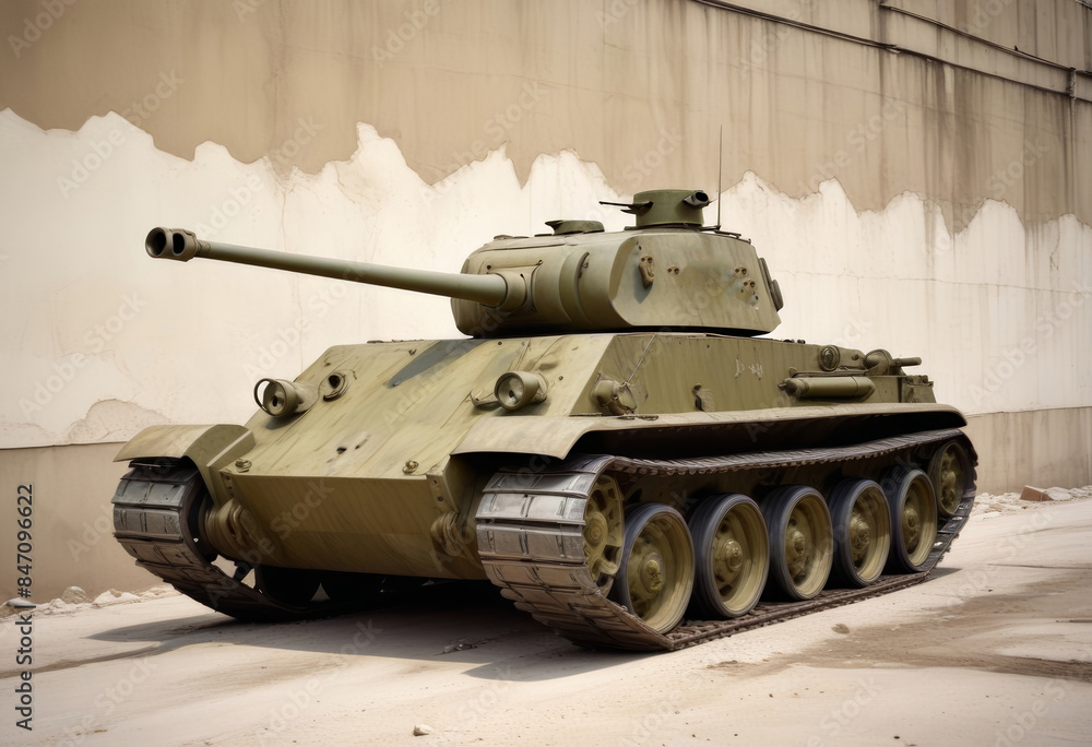 A high-resolution AI-generated photograph of a vintage military tank ...