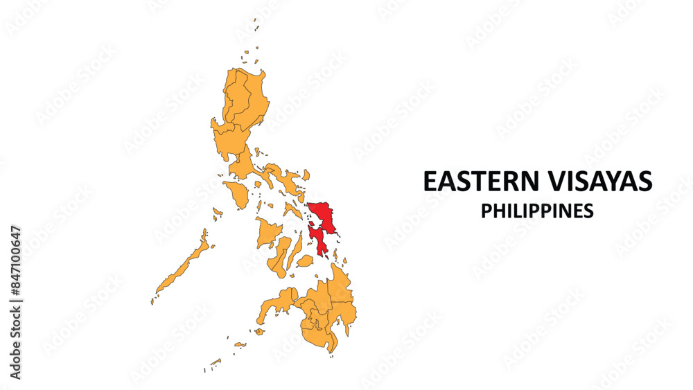 Eastern Visayas Map in Philippines. Vector Map of Philippines. Regions ...