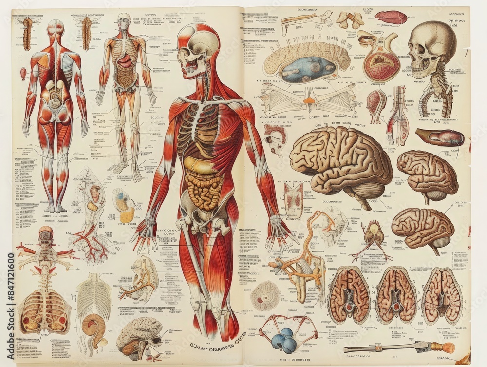 Diagrammatic drawing illustrating the anatomy of a human body ...