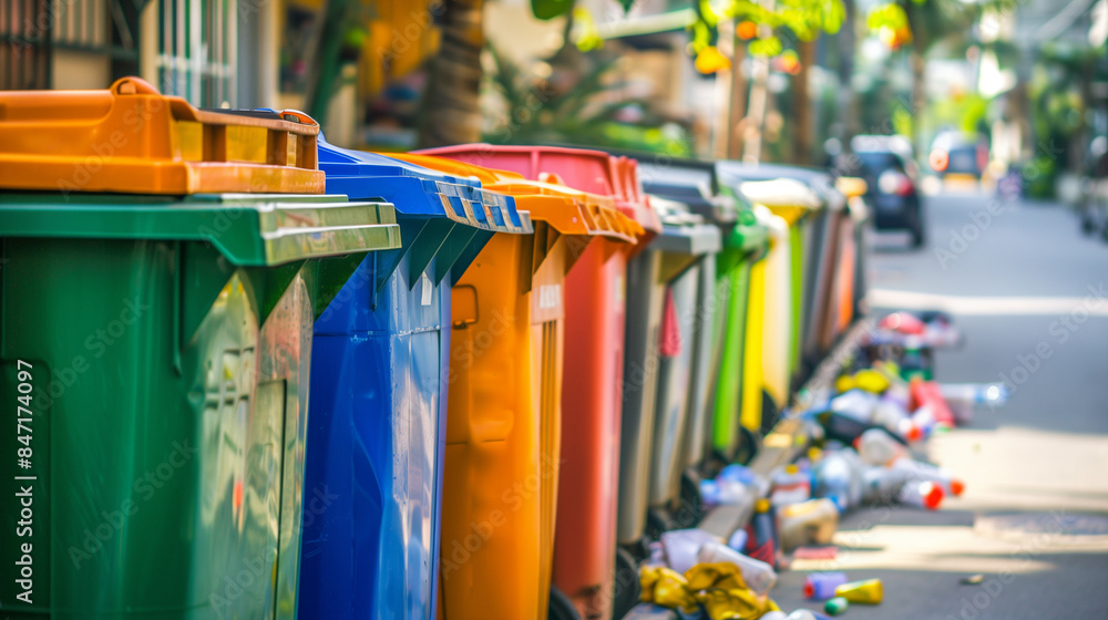 Urban waste management system with automated garbage Stock Photo ...