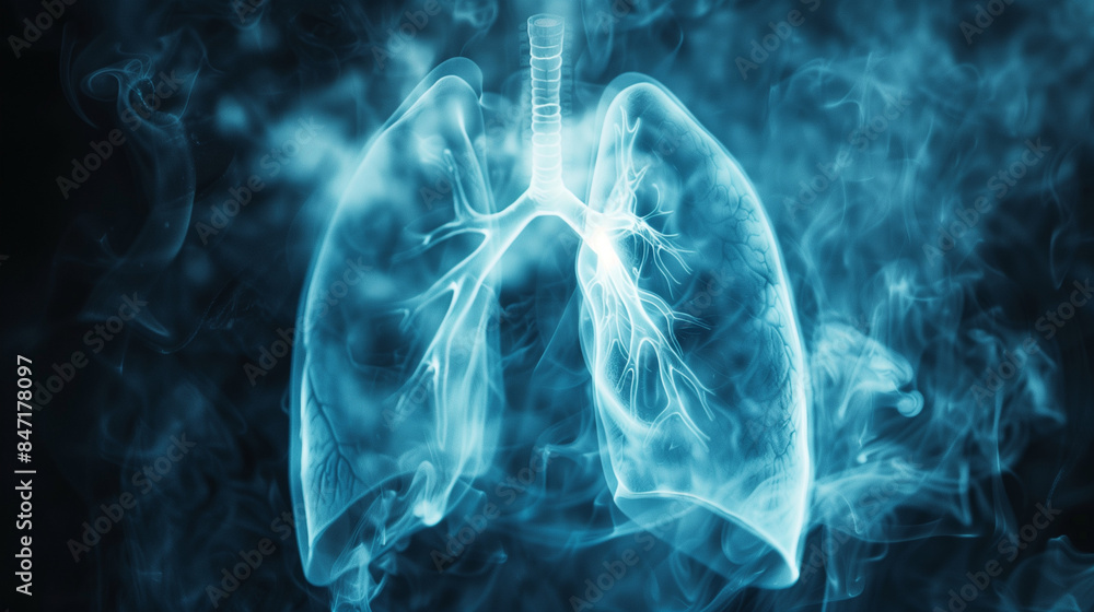 Dangerous cigarette smoke causing damage to lungs. Lung disease from ...