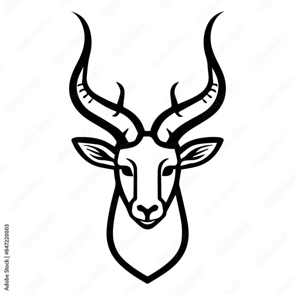 Antelope logo or modern line icon. Vector line art and icon design with ...