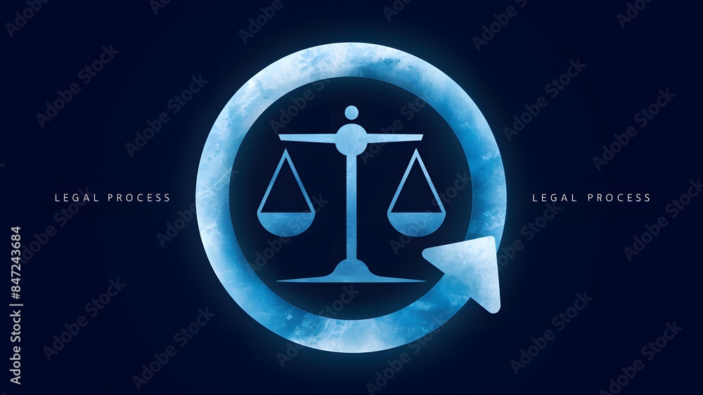 A blue icon with a circular arrow design, encompassing a symbol of a ...