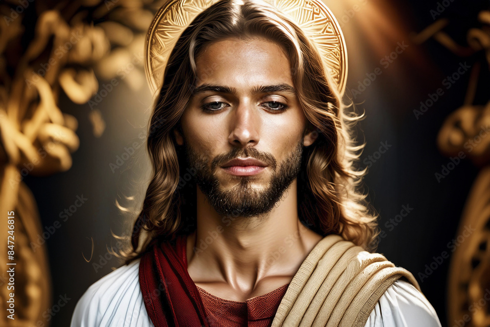 Fotografia do Stock: Jesus Christ. Jesus Christ Portrait with crown of ...