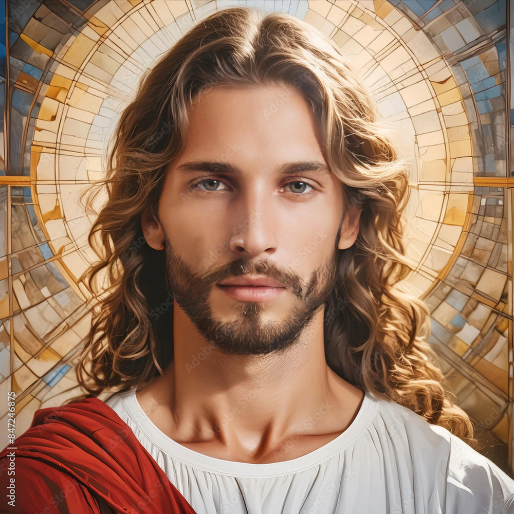 Jesus Christ. Jesus Christ Portrait with crown of thorns. Jesus Christ ...