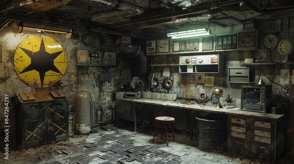 Nuclear Fallout Bunker: A Fallout Shelter-style Interior with Fallout ...