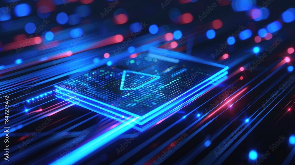 Sleek design virtual ID card featuring a verified symbol and glowing ...