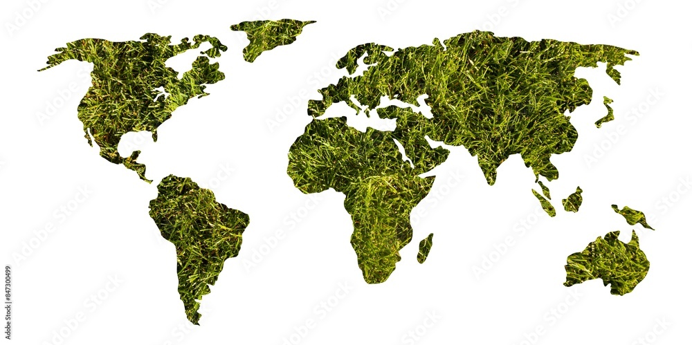 Green map of Africa with natural trees Stock Photo | Adobe Stock