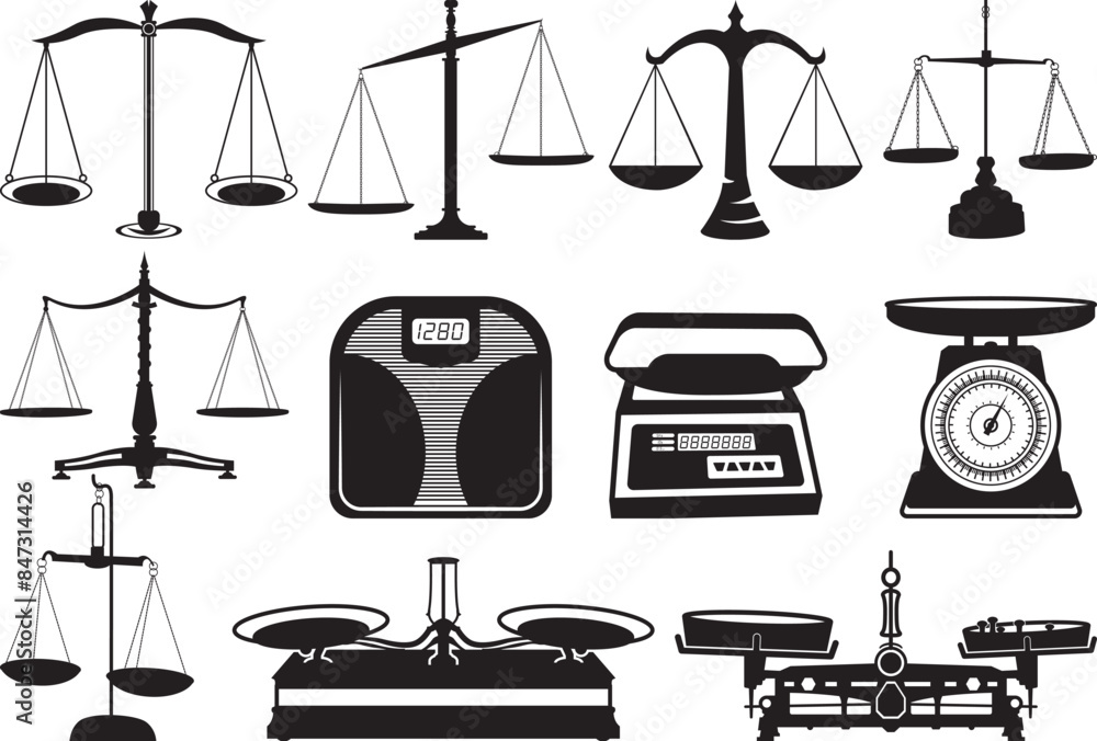 Scale Clipart, Scales SVG, Scale Silhouette, Kitchen Scale, Medical ...
