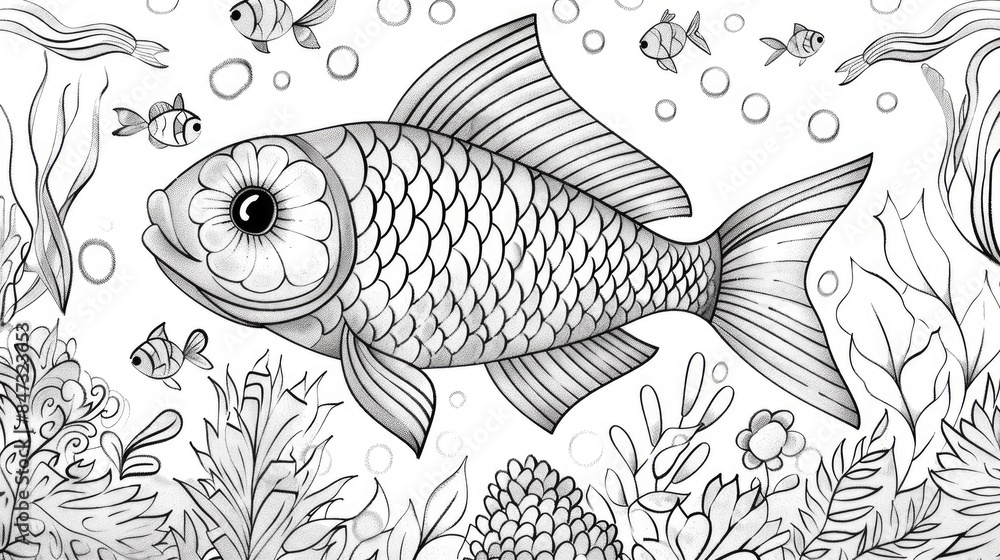 Check out this adorable fish themed coloring page designed especially ...