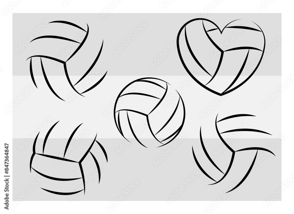 Volleyball Line Art Svg, Sports Svg, Volleyball Game, Volleyball ...