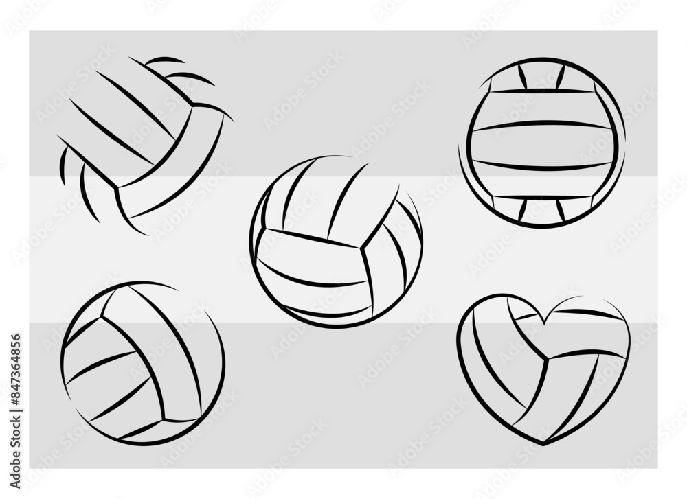 Volleyball Line Art Svg, Sports Svg, Volleyball Game, Volleyball ...