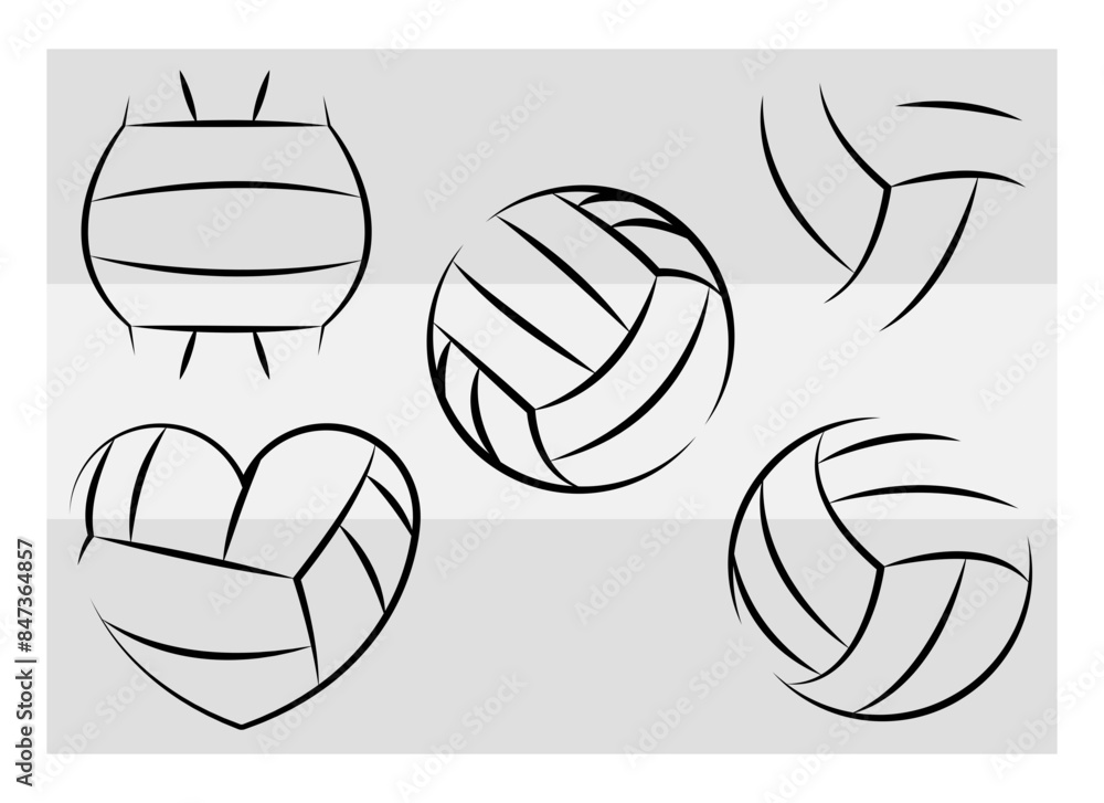 Volleyball Line Art Svg, Sports Svg, Volleyball Game, Volleyball ...
