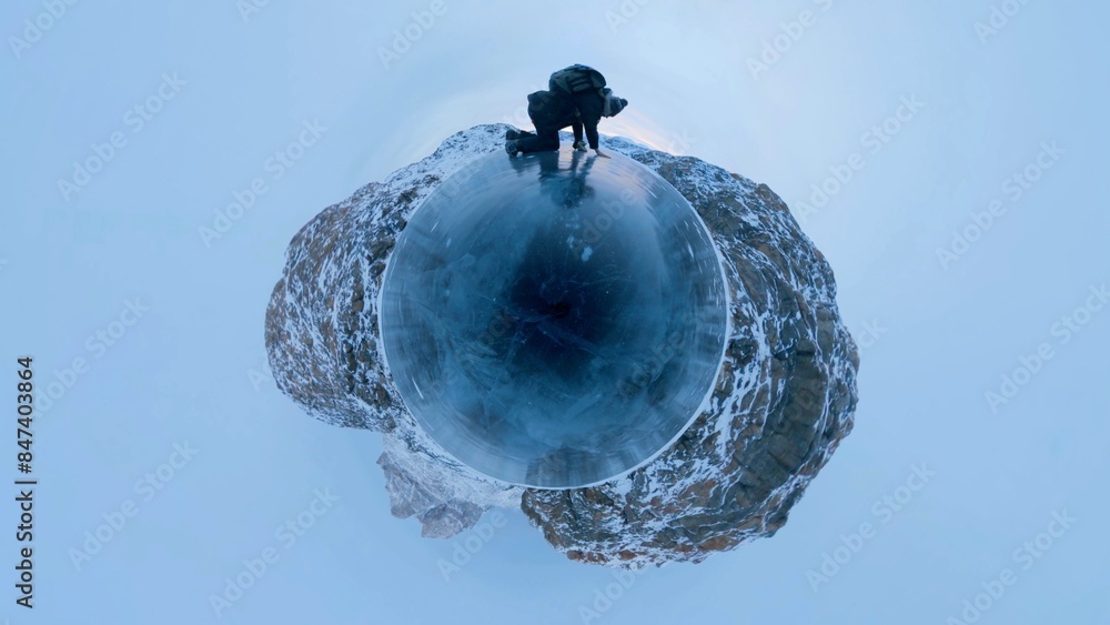 Arctic circle tiny planet of ice - climate change tipping point Stock ...