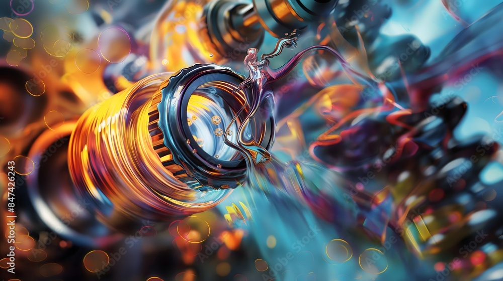 5. An abstract depiction of the lubrication process within a car engine ...