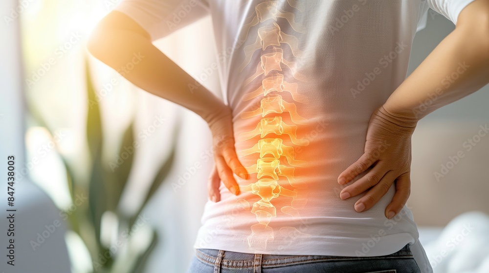 Understanding Lower Back Pain, Illustration of Lumbar Region Discomfort ...