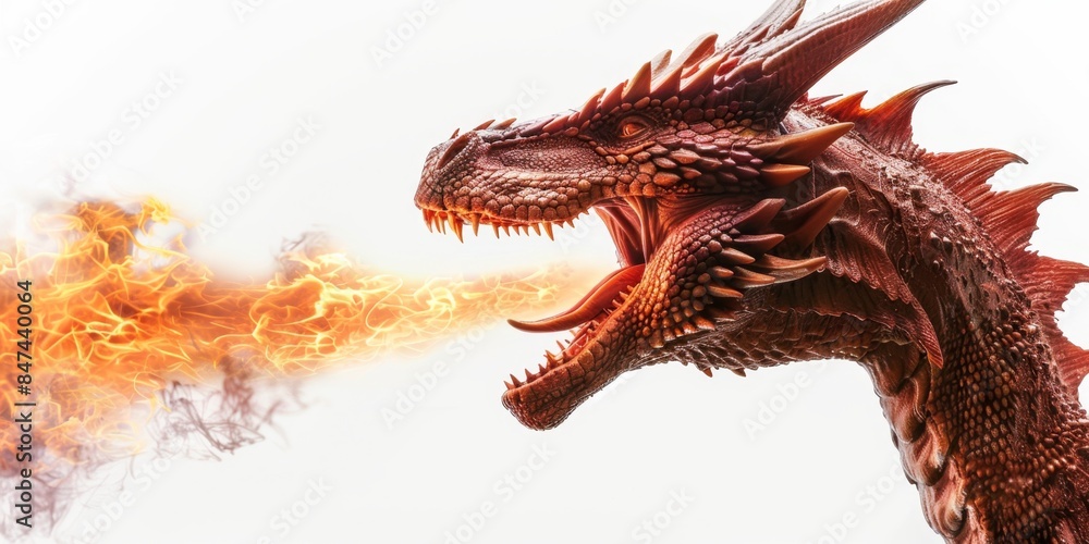 Fiery Dragon Roaring in a White Void - Celebrating the Year of the ...