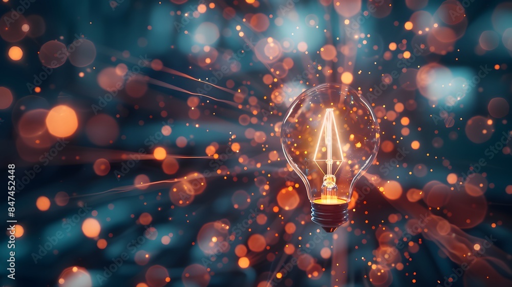 light bulb lamp tiny gold bokeh gliters Innovative product development ...