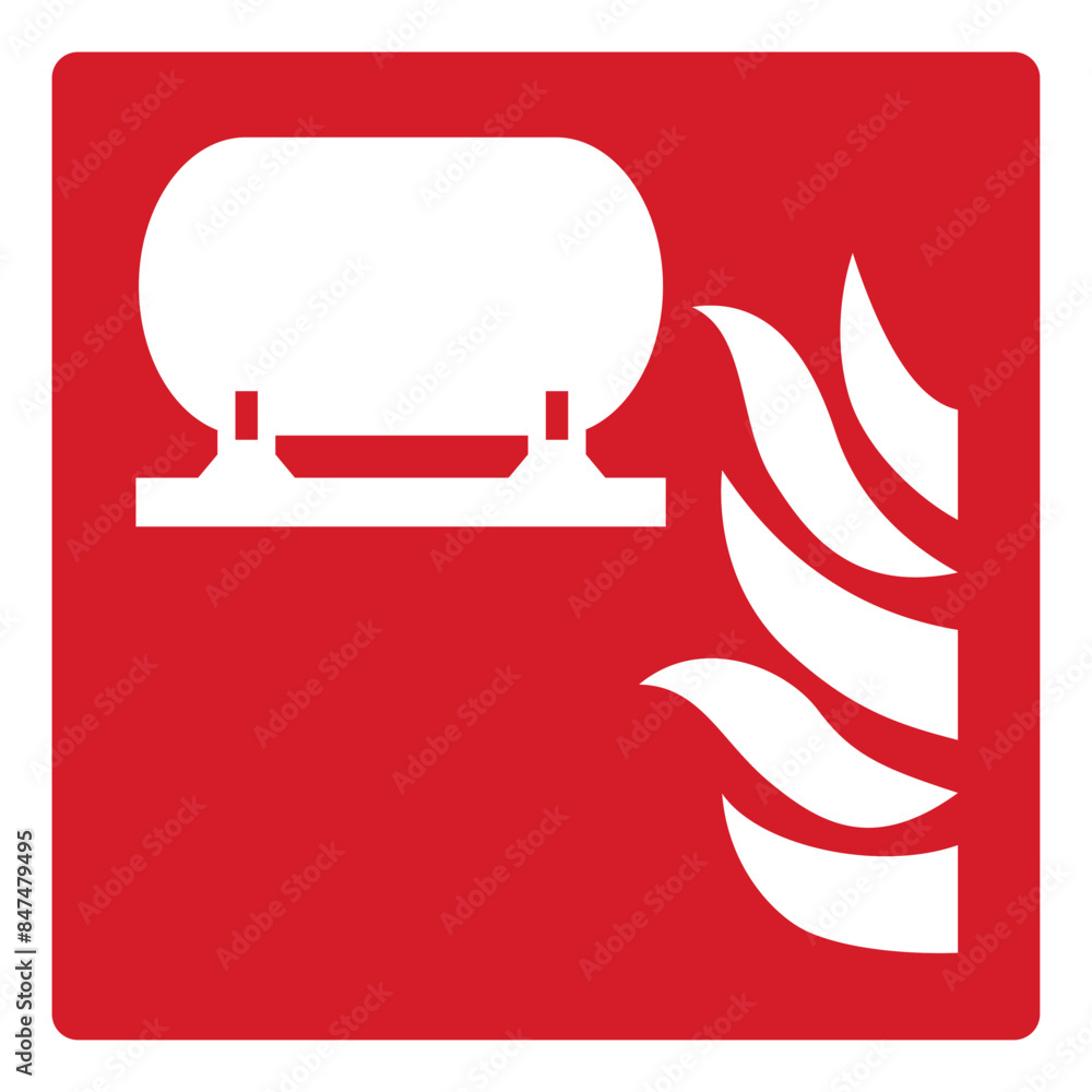 ISO fire prevention safety sign fixed fire extinguishing installation ...