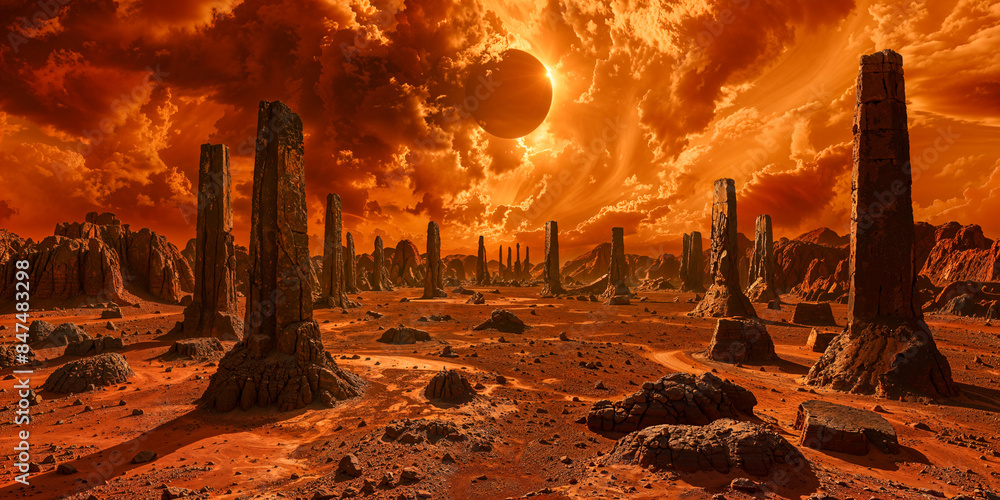 Strange obelisk ruins on Mars, ancient aliens, science fiction, sci fi ...