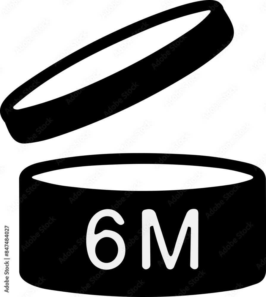 Period after open icon. Pao symbols. Round box with cap opened ...