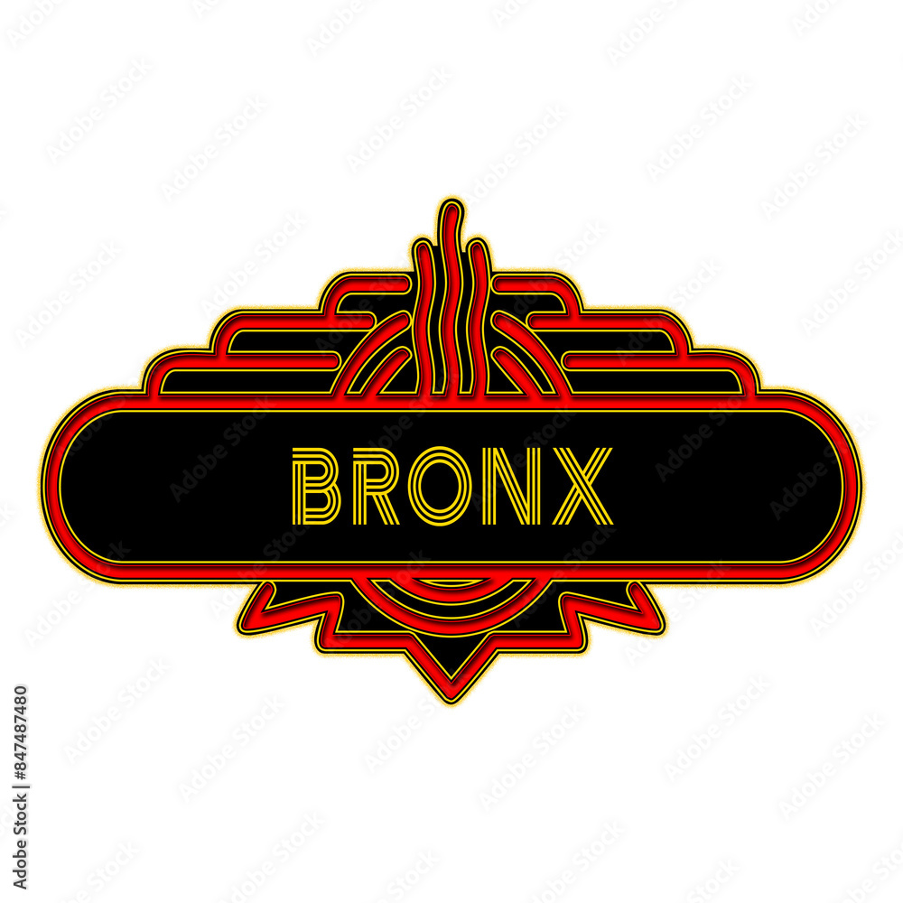 A retro marquee type sign with the words - BRONX. The sign features ...