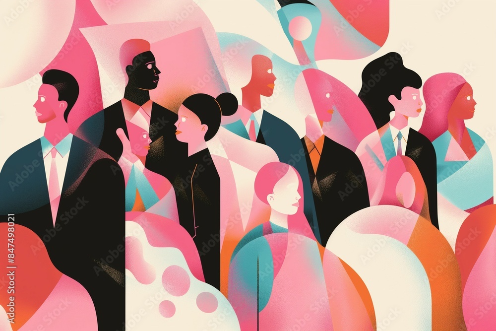 Diversity and Inclusion Illustration Depicting Diverse Business People ...
