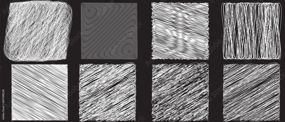 Set of hand drawn pencil crosshatch shapes. Crosshatch Freehand doodle ...