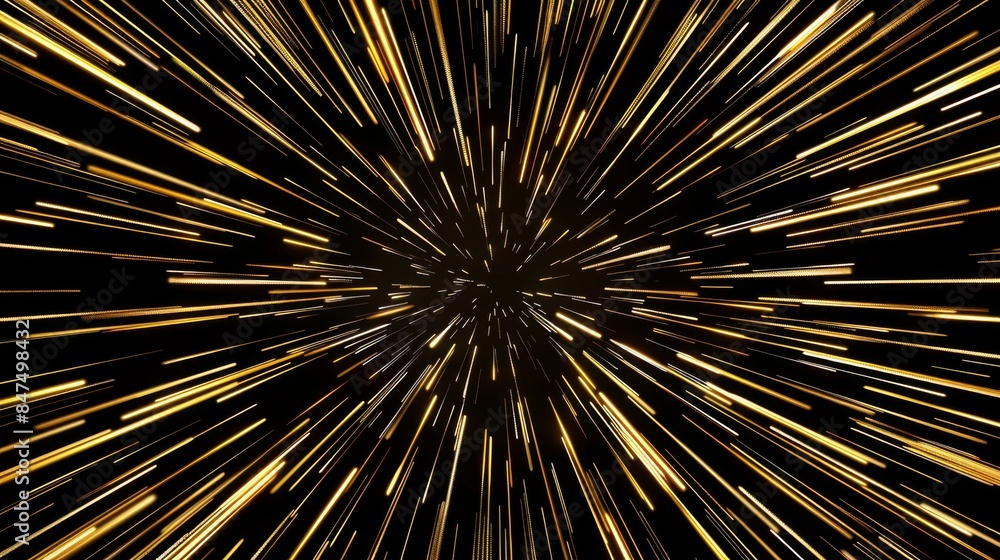 Dynamic Abstract Gold Light Burst with Sparkling Particles and Vibrant ...