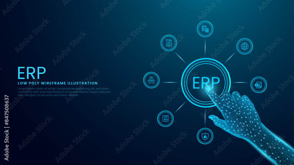 ERP Concept with Digital Hand Touching. Extended Producer ...