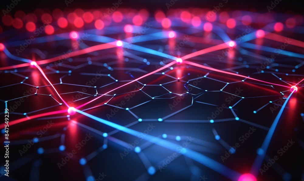 High-speed data network imagery with glossy black surfaces and ...