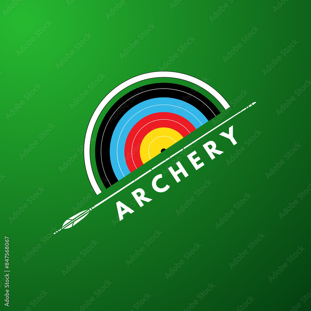 Archery bow and arrow Vector Illustration, Archery Target Set, Arrow ...